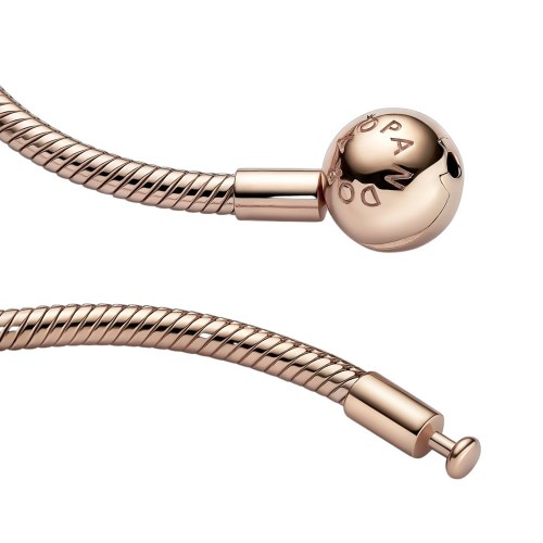 PANDORA 382234C00-42 Collar con cadena de serpiente chapado en oro rosa ...