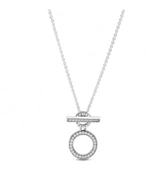 PANDORA 192312C01-48 Anillo de plata de ley con el logotipo de Pandora ...